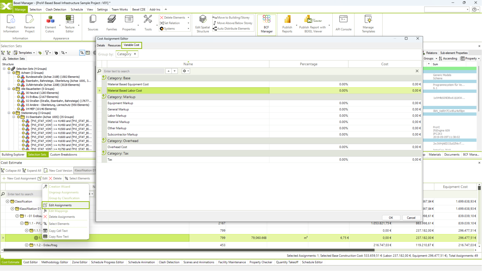 Cost Management | BEXEL Manager BIM Software